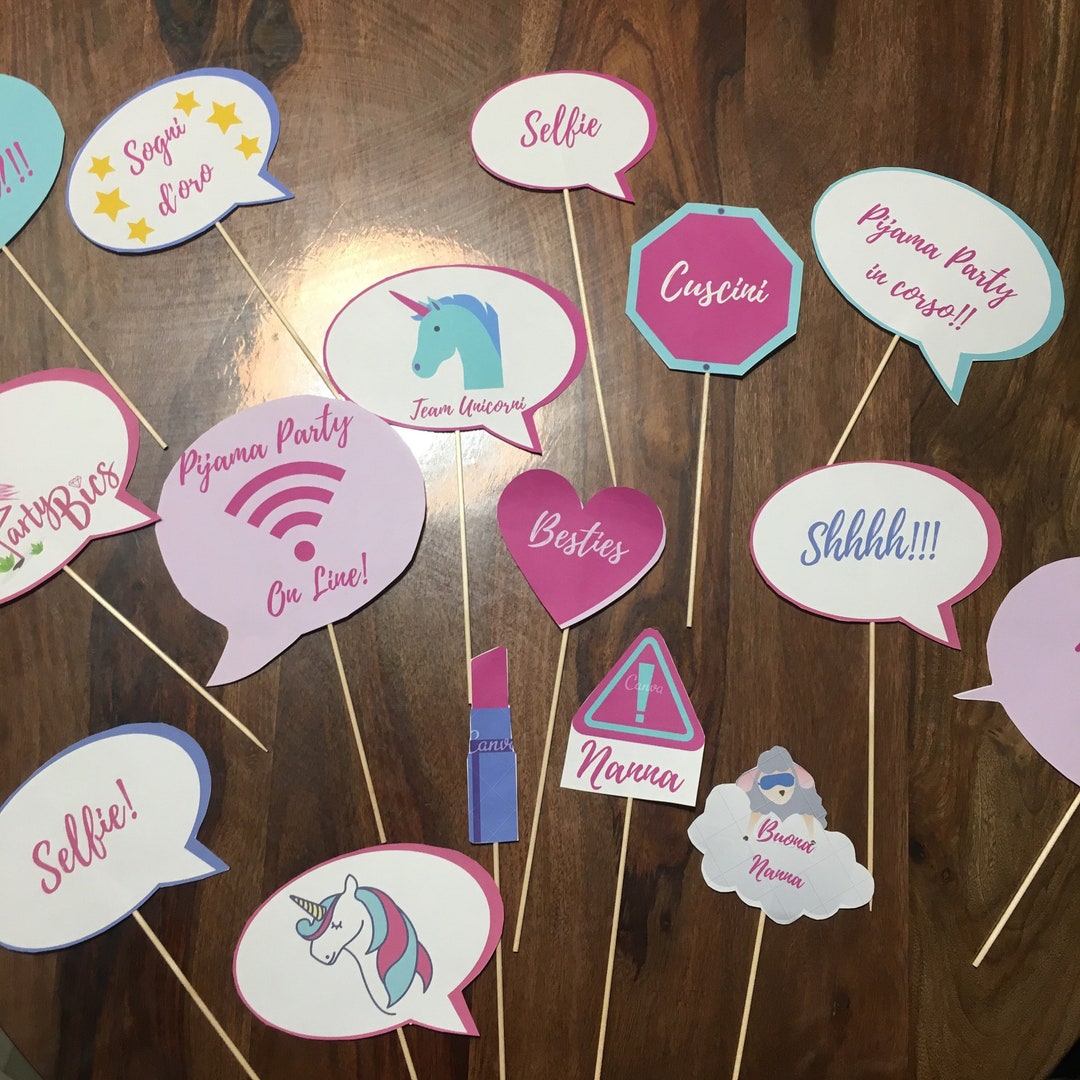 PHOTO BOOTH Props PIJAMA Party - Girls Birthday Party - Pdf Printable ...