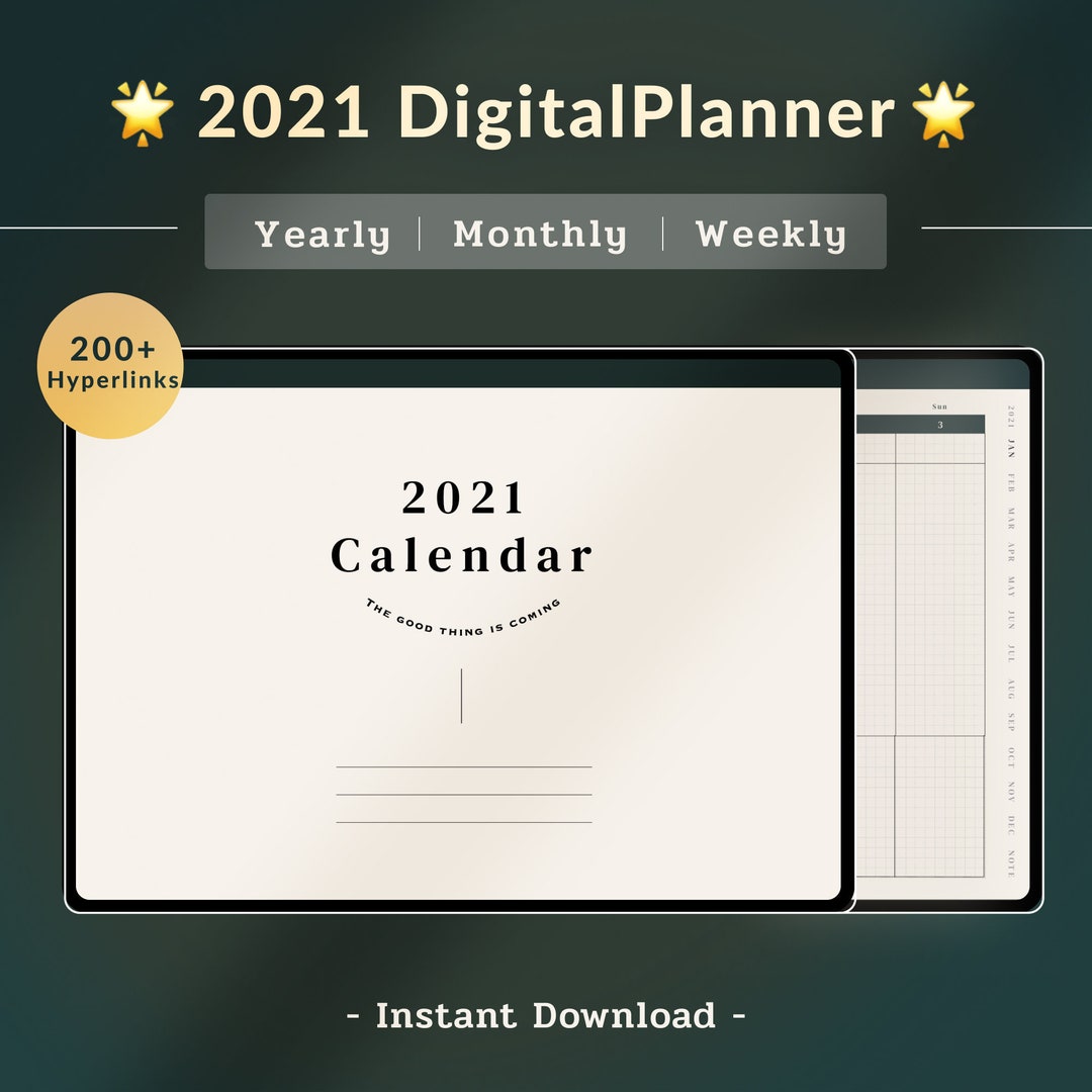 2021 Digital Planner for Goodnotes and Notability / Yearly, Monthly ...