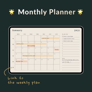 2021 Digital Planner for Goodnotes and Notability / Yearly, Monthly ...