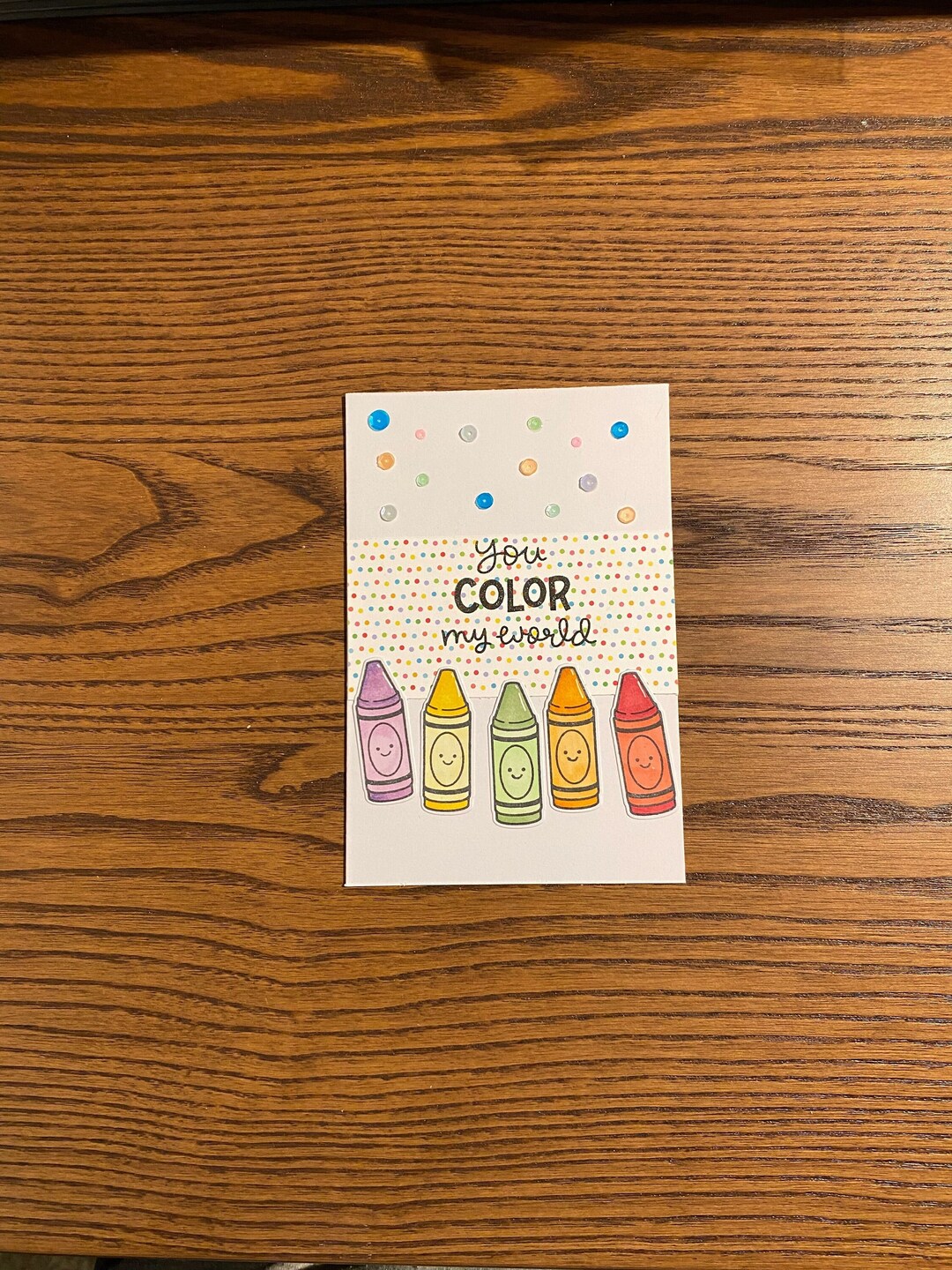 You Color My World Crayons Card - Etsy
