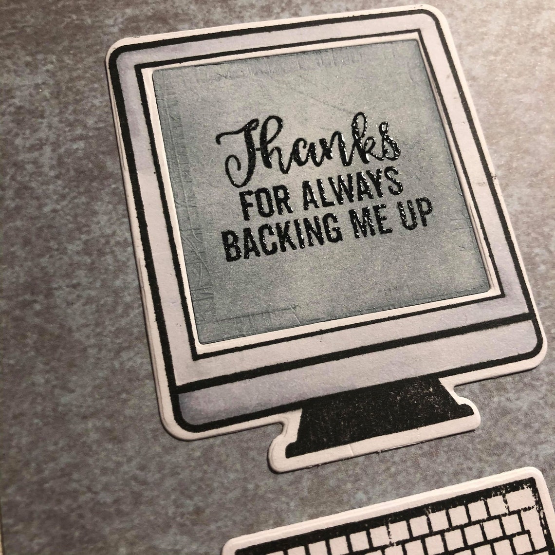 Thank you for backing me up card having my back computer | Etsy