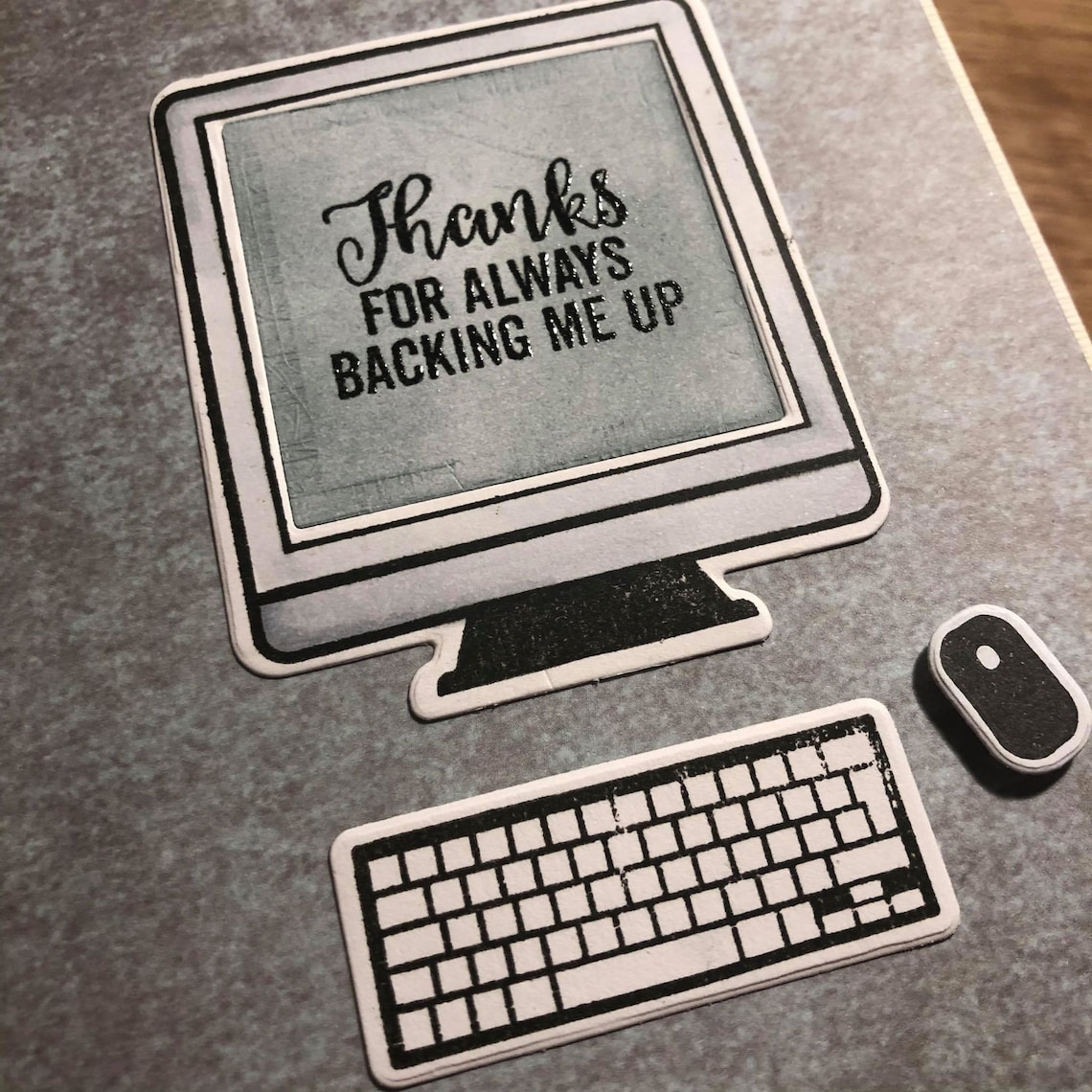 Thank you for backing me up card having my back computer | Etsy