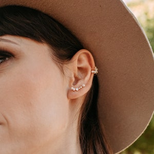 Minimalist Spring Bloom Ear Cuff | Ear Cuffs No Piercing | Adjustable Earrings | Non Pierced Ear ...