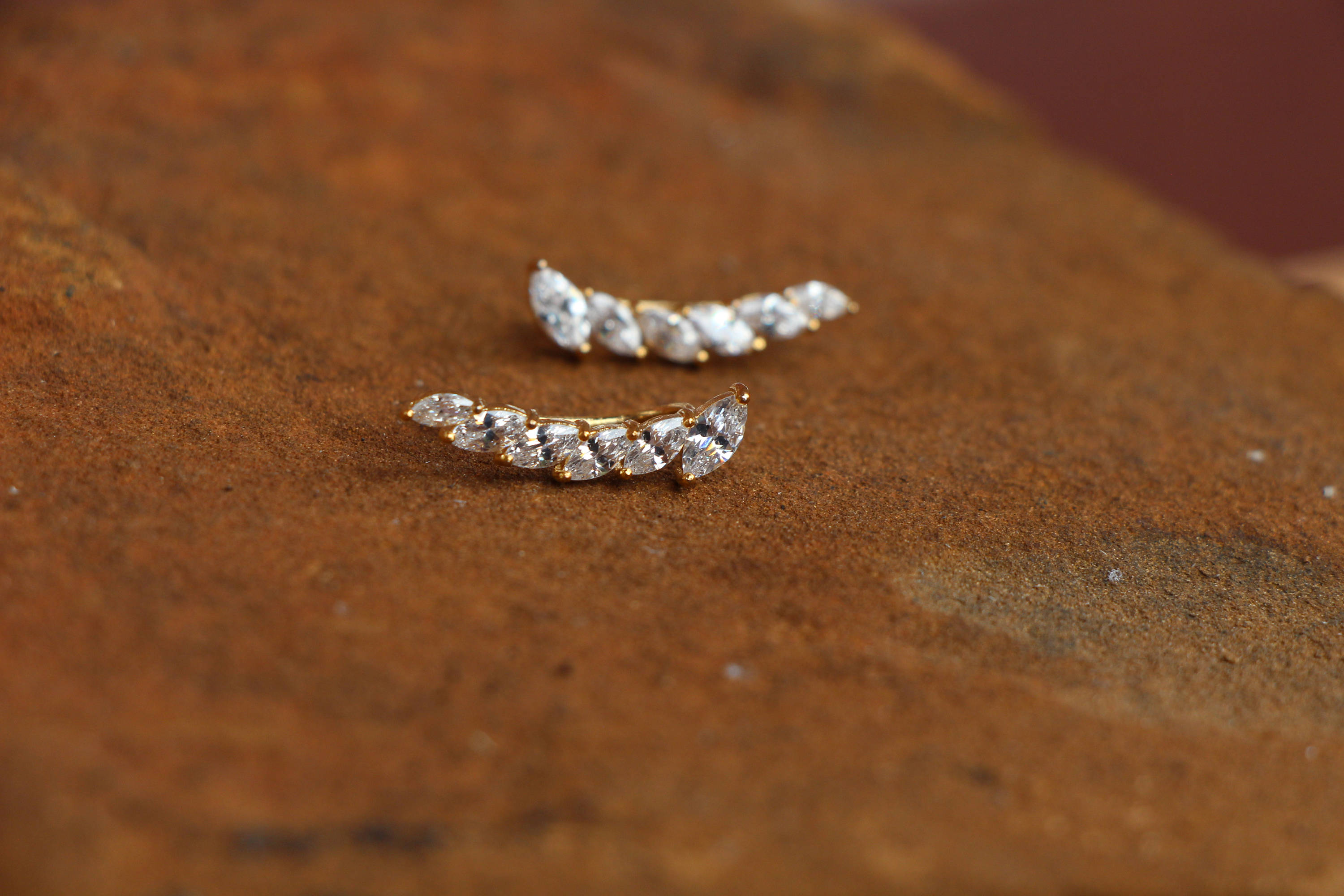 Minimalist Teardrop Ear Crawler | Marquise Ear Climber | Crawler ...
