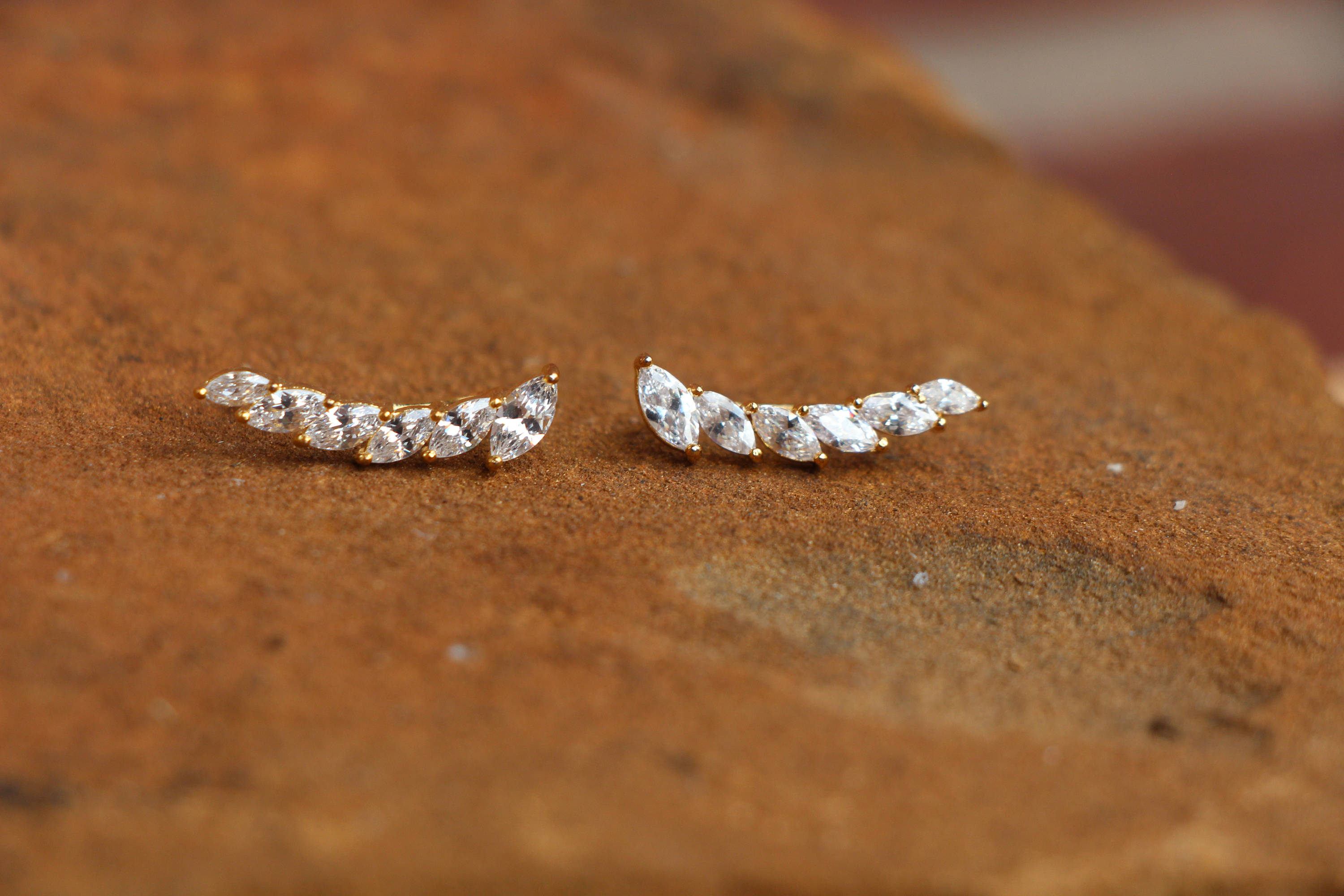 Minimalist Teardrop Ear Crawler | Marquise Ear Climber | Crawler ...
