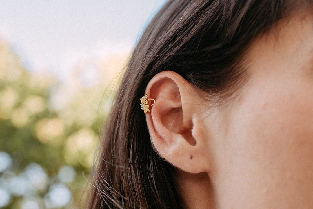 Minimalist Star Ear Cuff | Stardust Ear Cuffs No Piercing | Stars Non Pierced Ear Cuff | Dainty ...