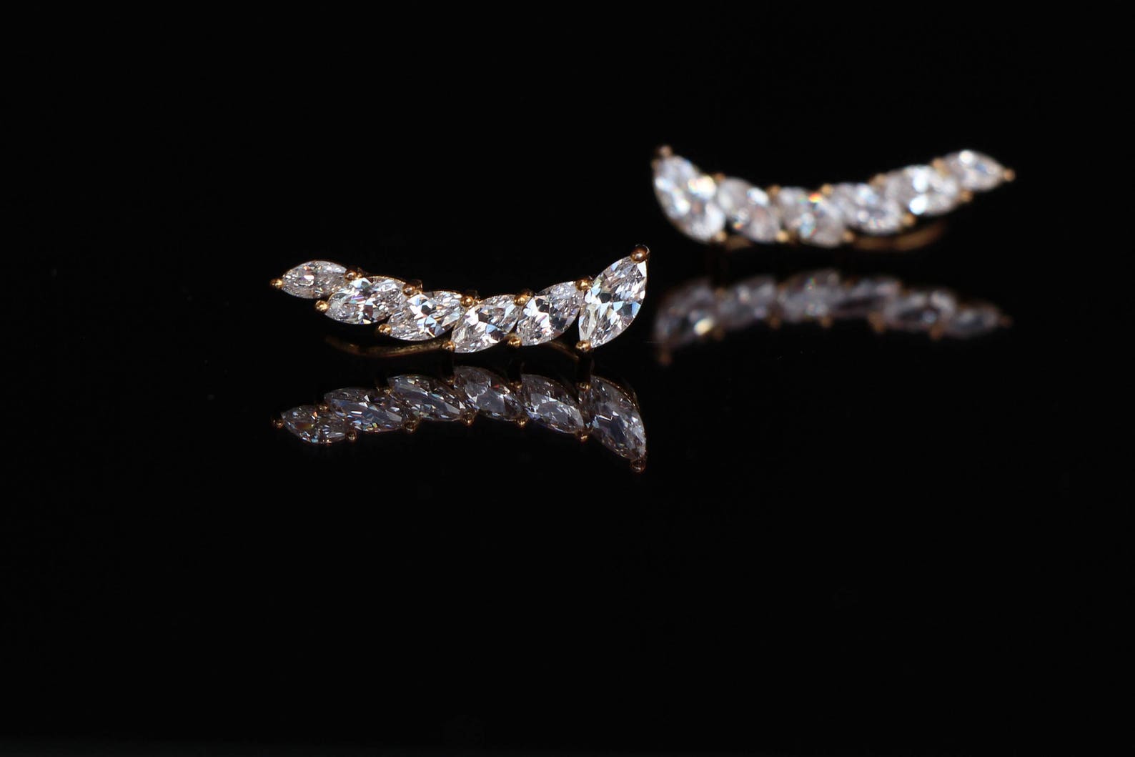 Minimalist Teardrop Ear Crawler | Marquise Ear Climber | Crawler ...