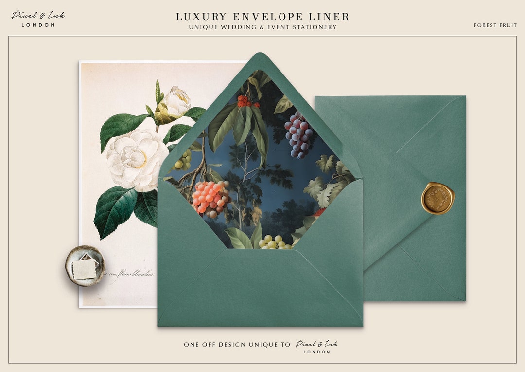 Printable Luxury Envelope Liners, DIY Wedding Invitations, C5/A5, 5x7 ...