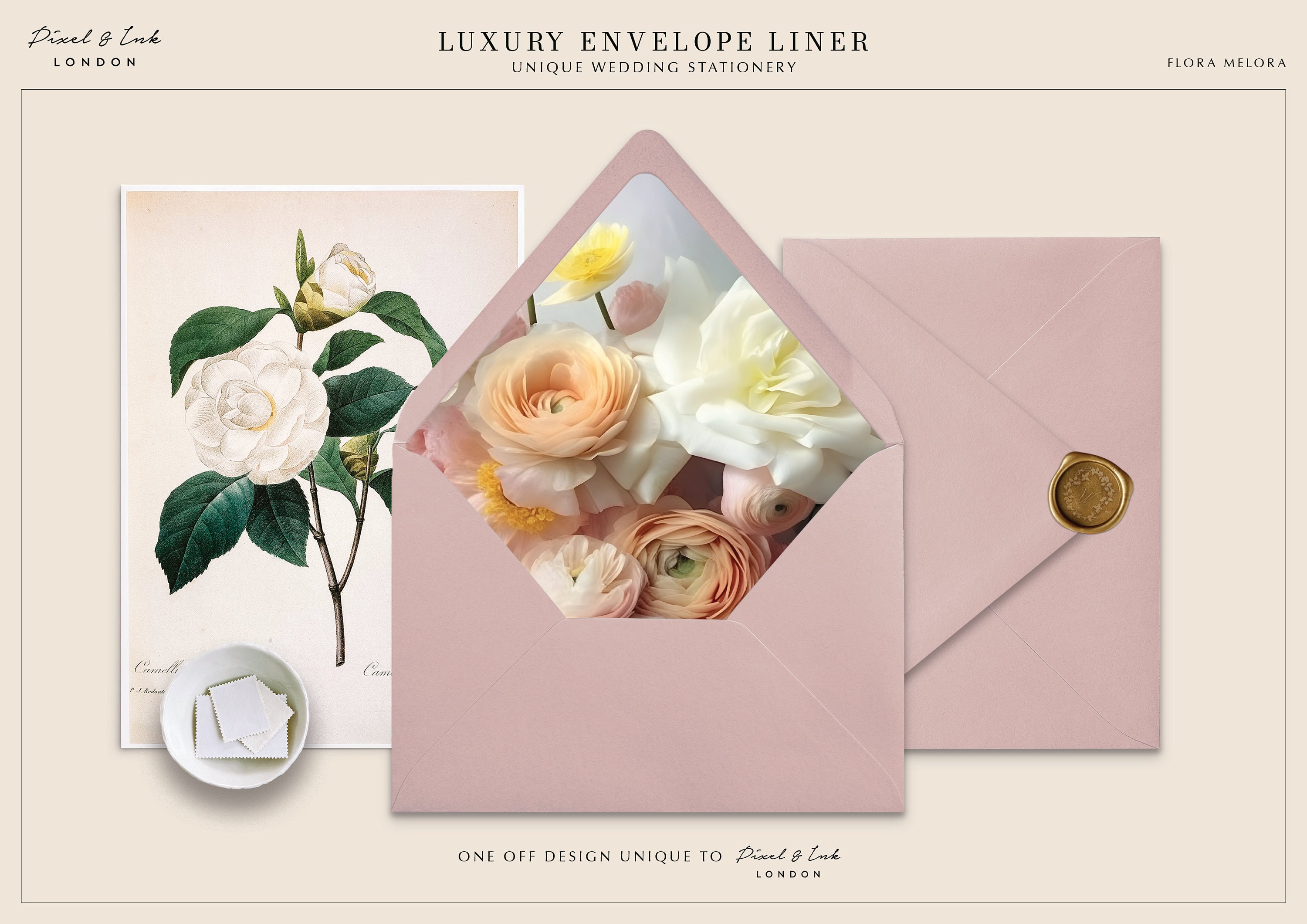 Printable Luxury Envelope Liners, DIY Wedding Invitations, C5/A5, 5x7 ...