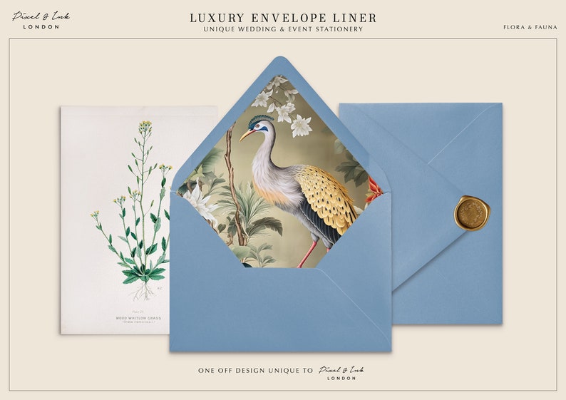 Printable Luxury Envelope Liners, DIY Wedding Invitations, C5/A5, 5x7 ...