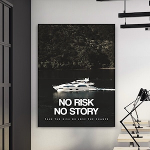 No Risk No Story Entrepreneur Wall Art Canvas Print Office Decor Hustle ...