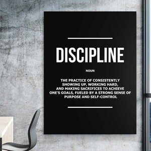 Discipline Wall Persistent Print, Motivational Canvas Art, Focus ...