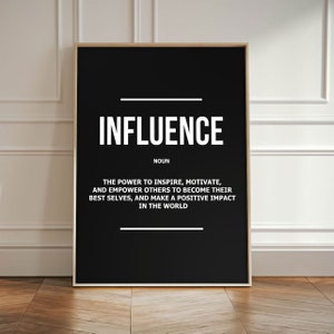Influence Definition Wall Motivational Energy Canvas Print, Empower ...