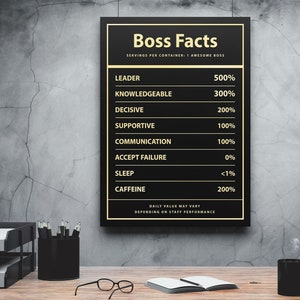 Boss Facts Canvas Print Chief Office Leadership Wall Decor Director ...