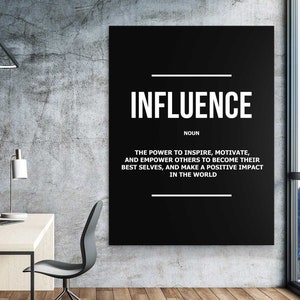 Influence Definition Wall Motivational Energy Canvas Print, Empower ...