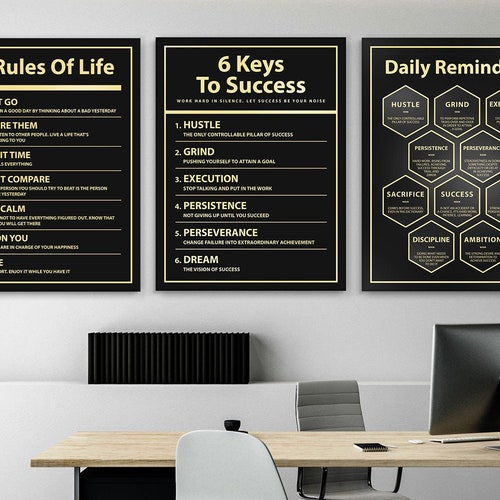 6x Success Office Decor Motivational Wall Art Canvas Prints - Etsy