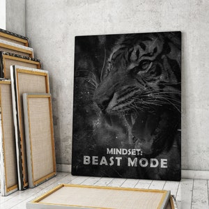 Beast Mode Canvas Print, Tiger Mentality Wall Art, Motivational Office ...