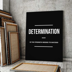 Determination Wall Art Persistence Inspirational Definition Canvas ...