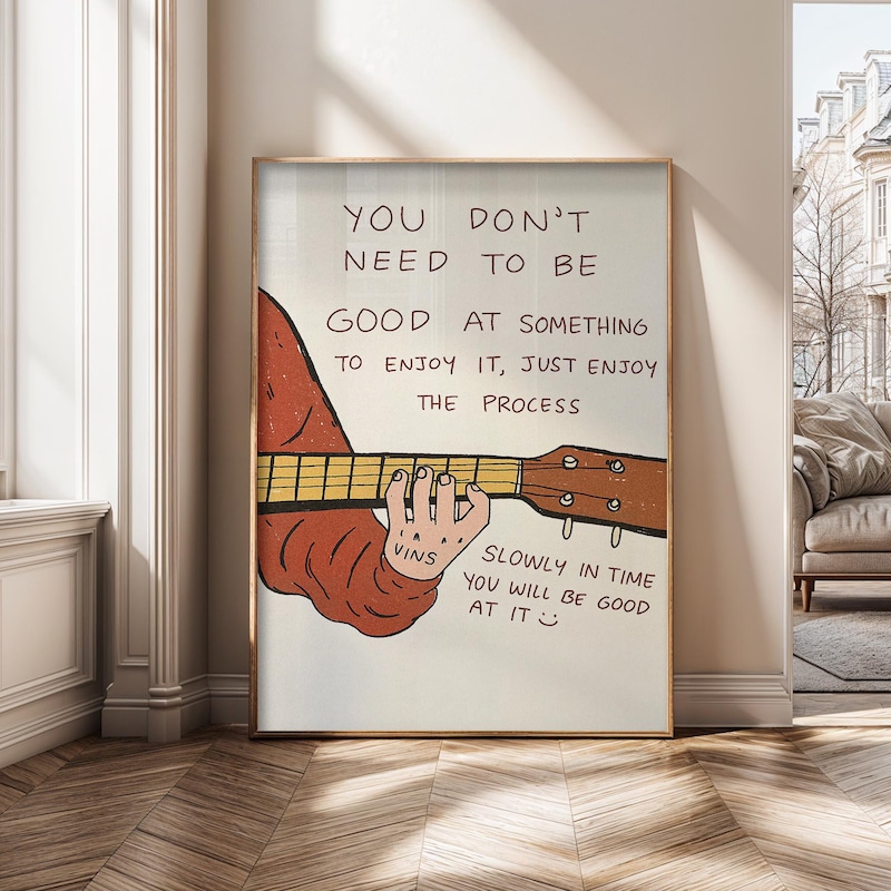 Guitar Motivation Poster - Etsy