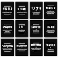 Motivational Definition Posters 3 Piece Wall Art Set for Home Gym Wall ...