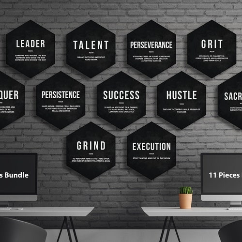 6x Success Office Decor Motivational Wall Art Canvas Prints - Etsy