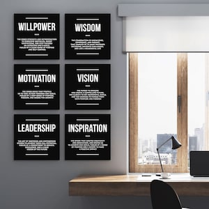 6x Wisdom Success Wall Art, Motivation Boost Prints, Leadership Vision ...