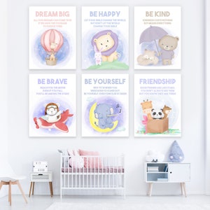6 Pieces Kids Inspirational Wall Art Canvas Prints Child Room | Etsy