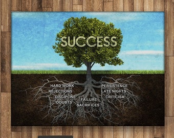 Tree Success Poster Roots Motivational Poster Inspirational Print - Etsy