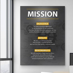 Mission Statement Framed Business - Etsy