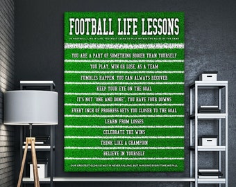 Football Life Lessons Poster - Etsy