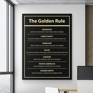 The Golden Rule Wall Art World Religions Home Decor Canvas Islam Print ...