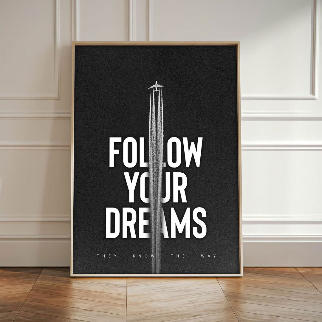 Follow Your Dreams Millennial Motivation Wall Office Decor Dream Canvas ...