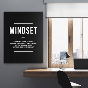 Growth Mindset Office Wall Art Motivational Canvas Print, Modern ...