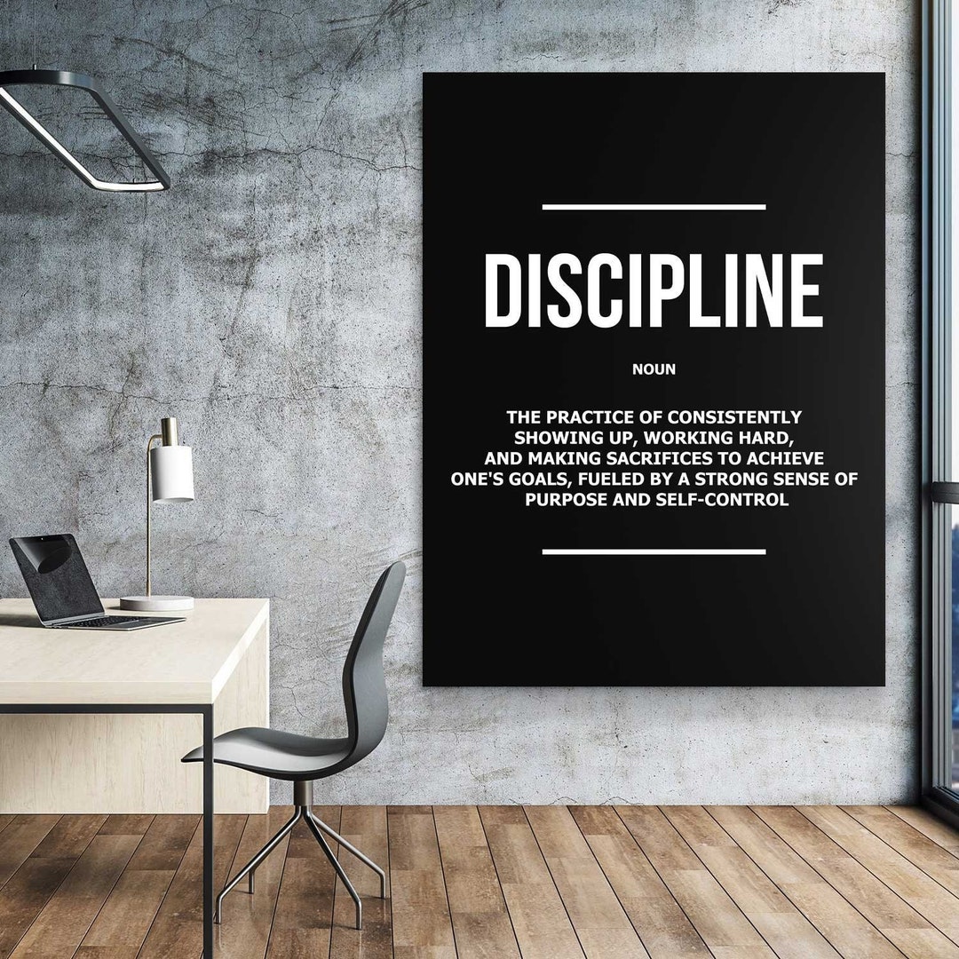 Discipline Wall Persistent Print, Motivational Canvas Digital Art ...