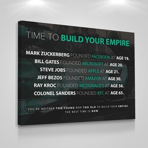 Time to Build Your Empire Wall Art, Success Mindset Canvas Print, Steve ...