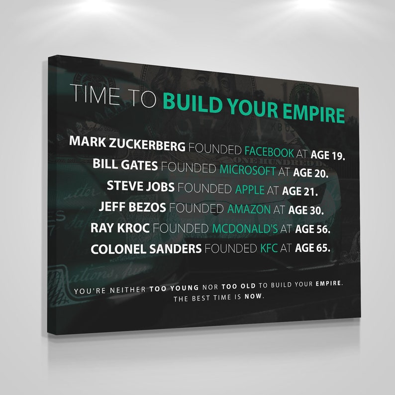 Time to Build Your Empire Wall Art Success Mindset Canvas - Etsy