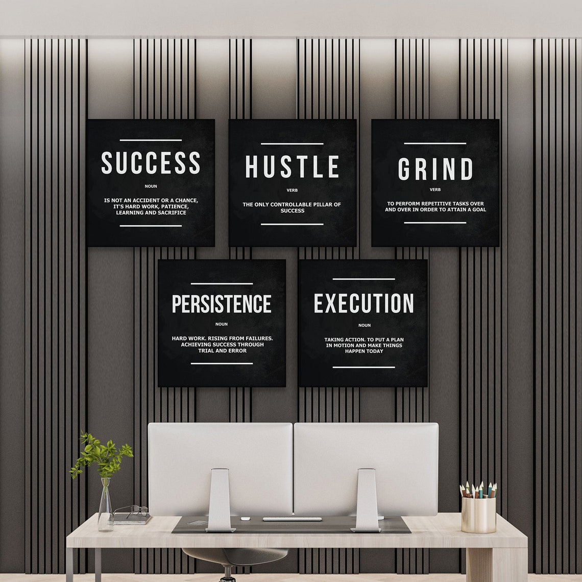 5x Inspirational Wall Art Office Decor Motivational Canvas | Etsy