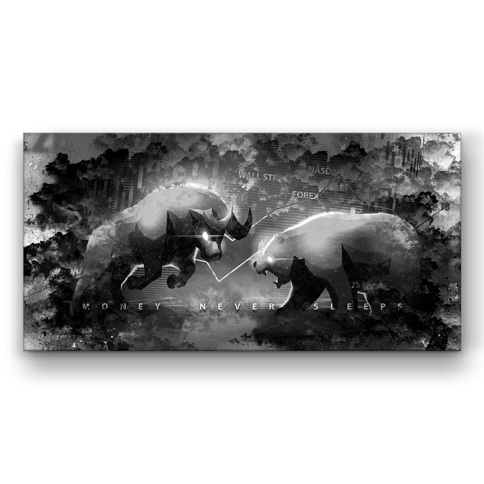 Trading Bull Art Canvas Print Office Decor Trader Money Never - Etsy