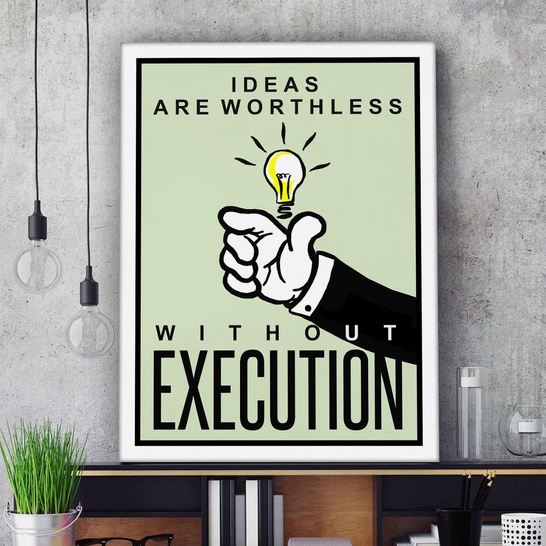 Execution Canvas Print - Motivational Wall Art for Entrepreneurs ...