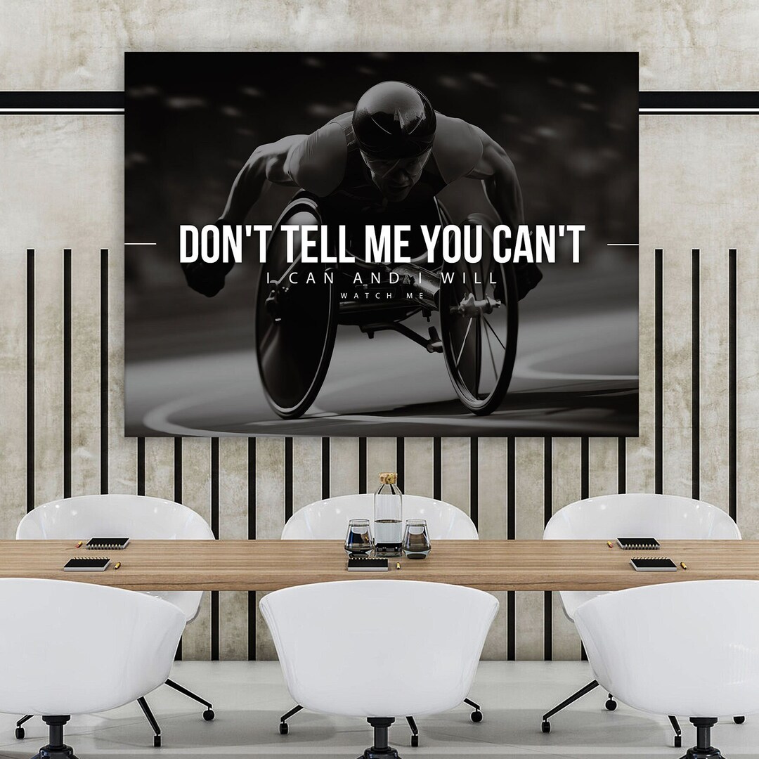 Inspirational Paralympics Athlete Canvas Print, Wheelchair Racing ...