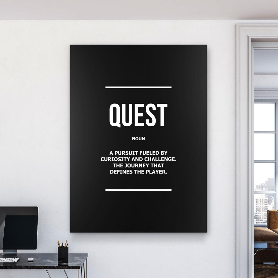 Quest Gamer Definition Wall Art | Gaming Poster | Gamer Room Decor ...