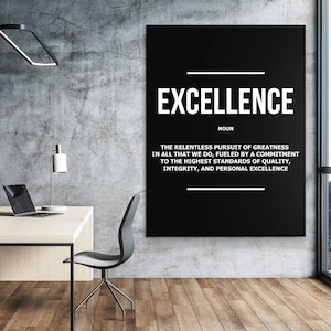 Excellence Inspirational Canvas Print Wall Art - Motivational Success ...