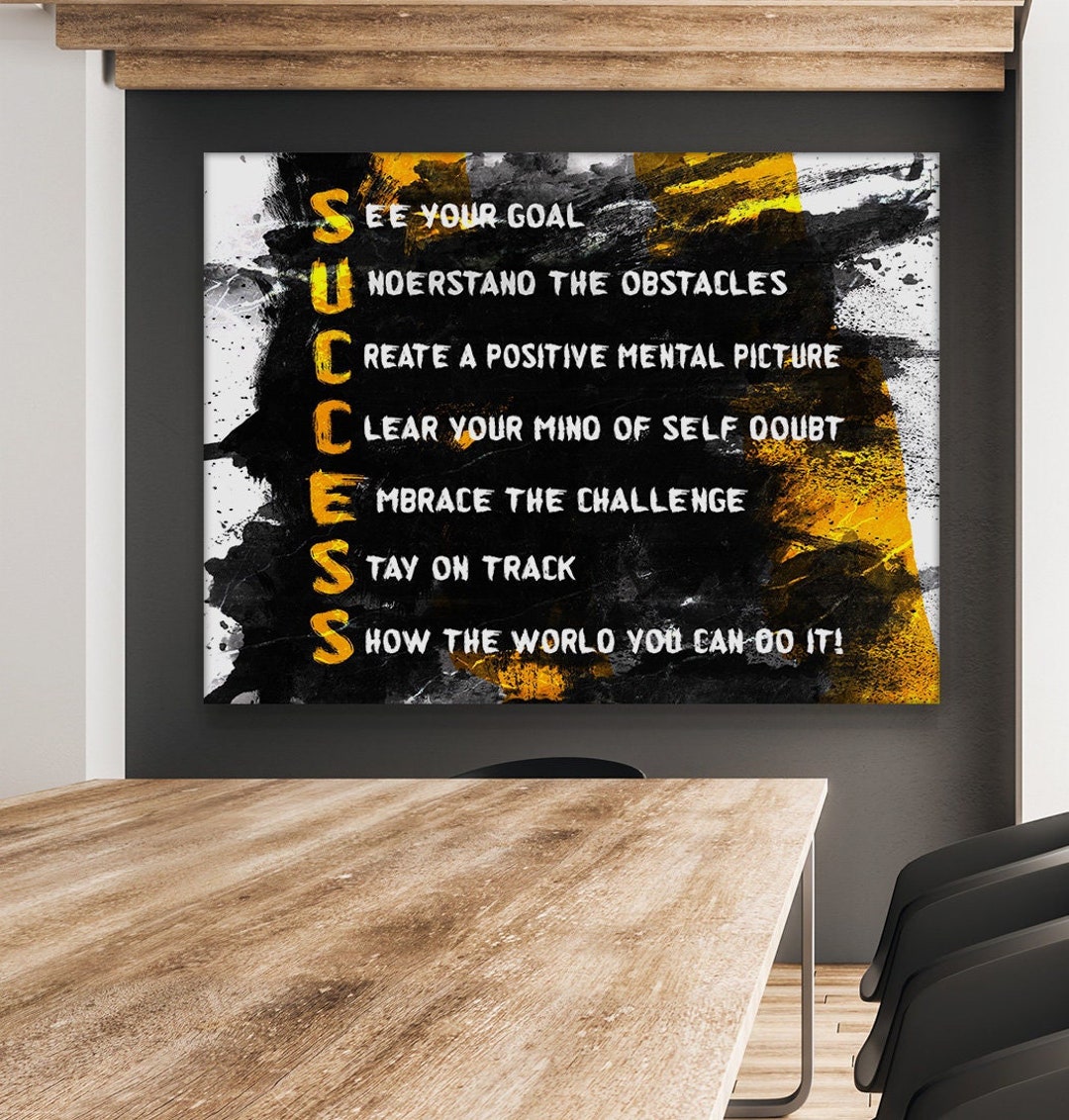 Success Ingredients Canvas Print Office Decor Printable Motivational ...