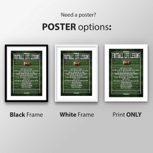 Football Life Lessons Sign Sports Quote Wall Art, Football Poster ...