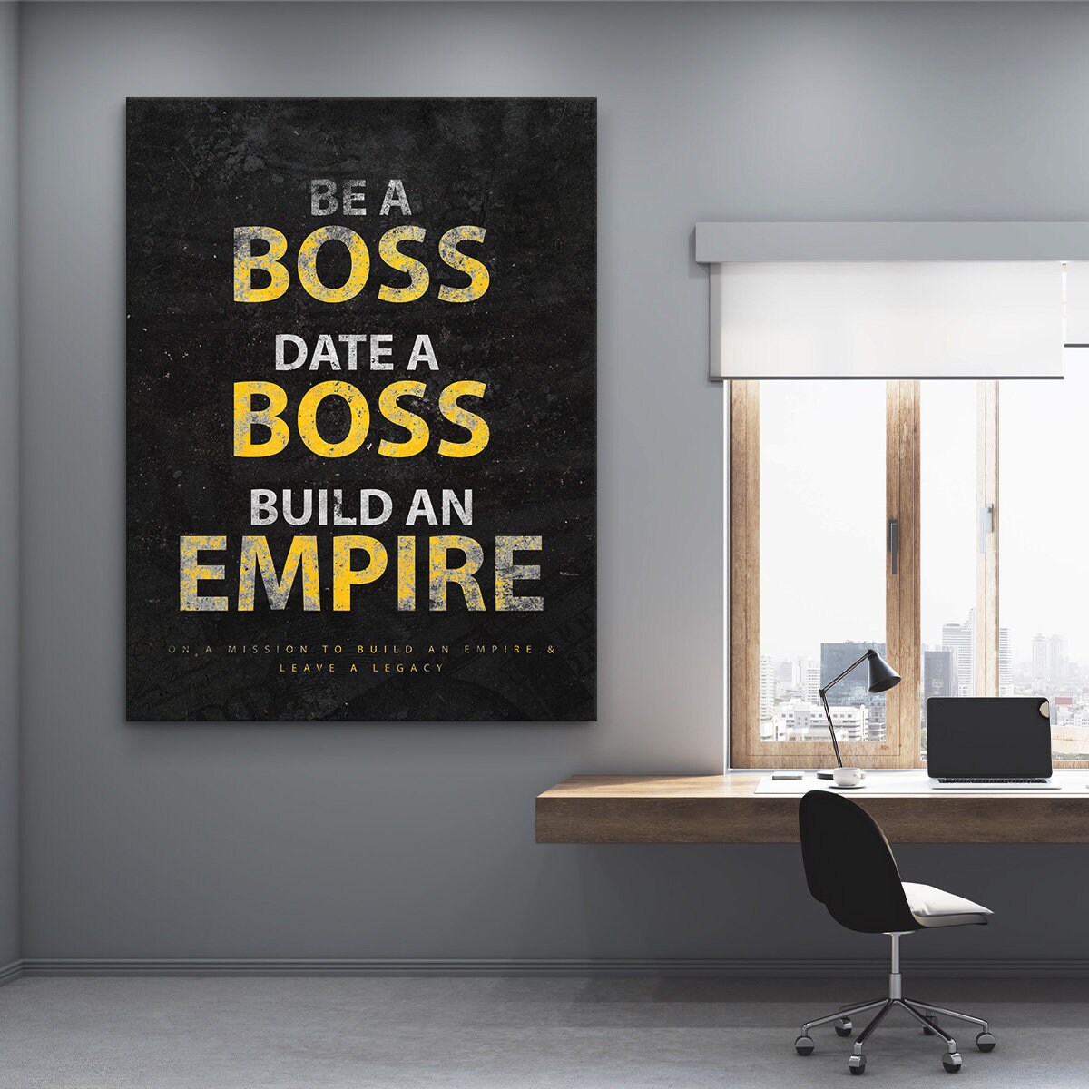 Be A Boss Motivational Wall Art Quote Office Decor Canvas | Etsy