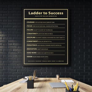 Motivational Success Ladder Wall Art, Entrepreneur Office Decor ...