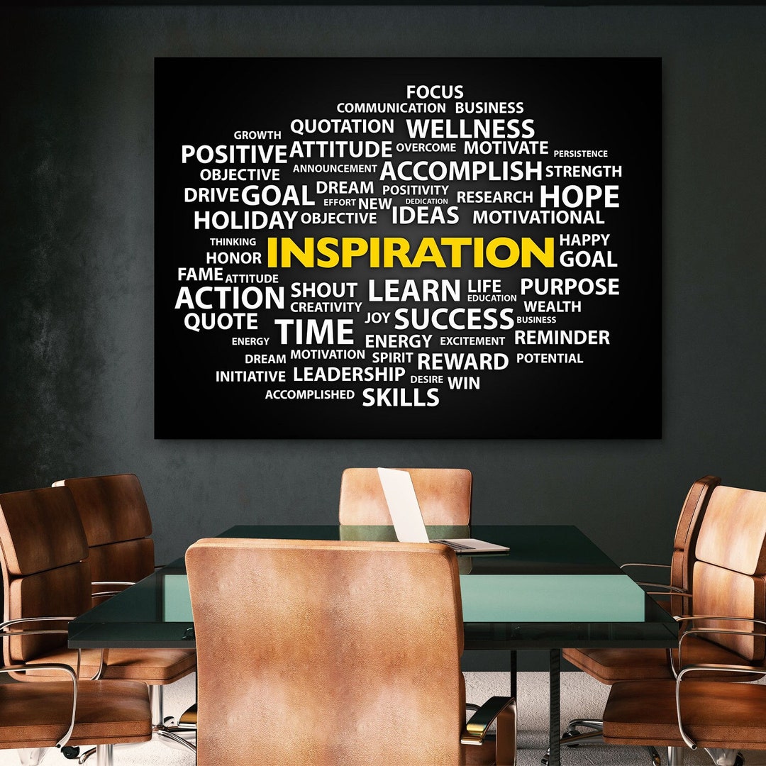 Office Inspiration Words Cloud Wall Art Motivation Success - Etsy