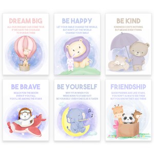 6 Pieces Kids Inspirational Wall Art Canvas Prints Child Room Decor ...