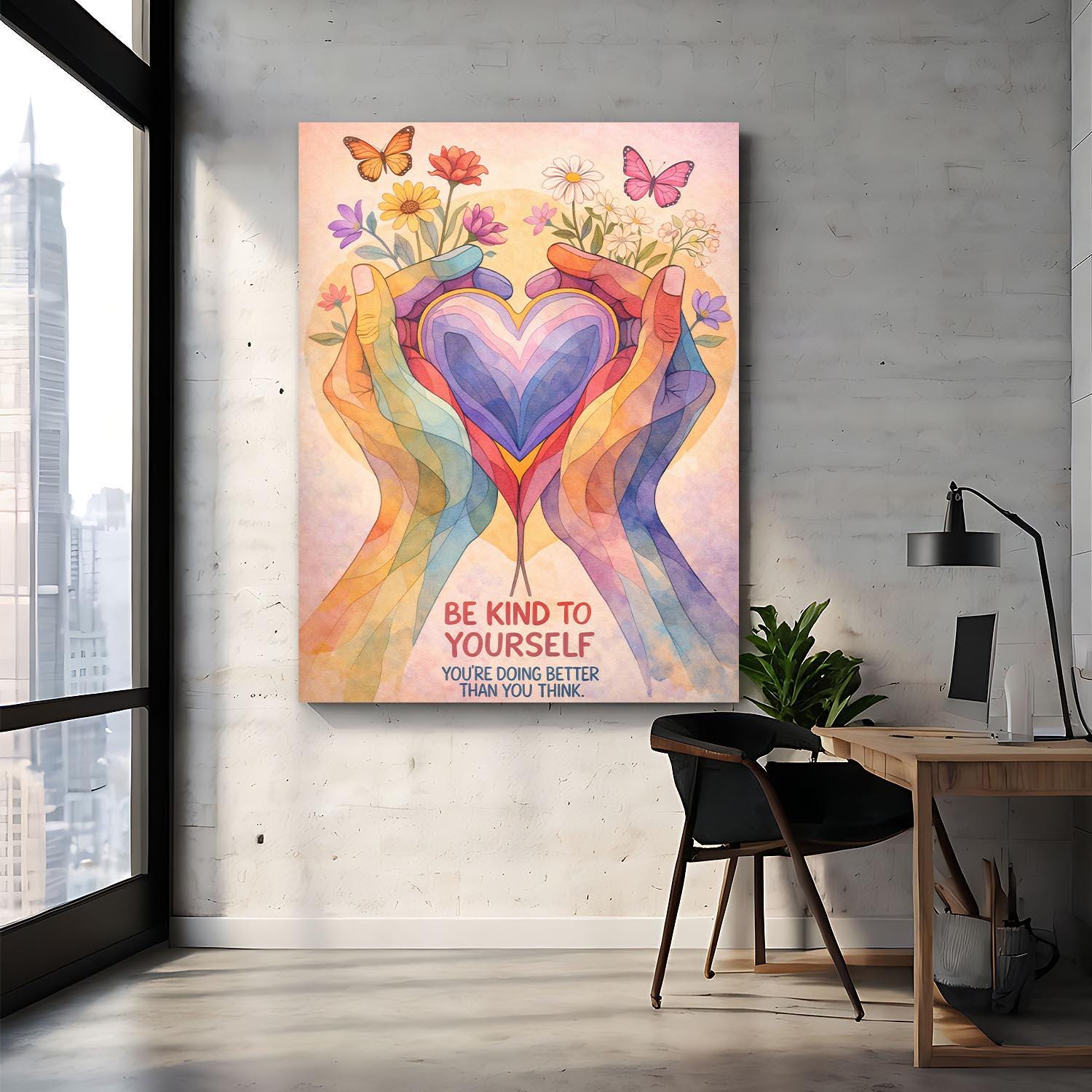 Be Kind to Yourself Wall Art – Inspirational Quote Canvas Print, Self ...