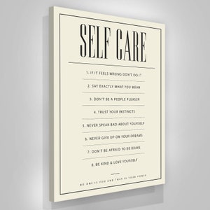 Self Care Inspirational Modern Art Canvas Print Wall Art Home Decor ...
